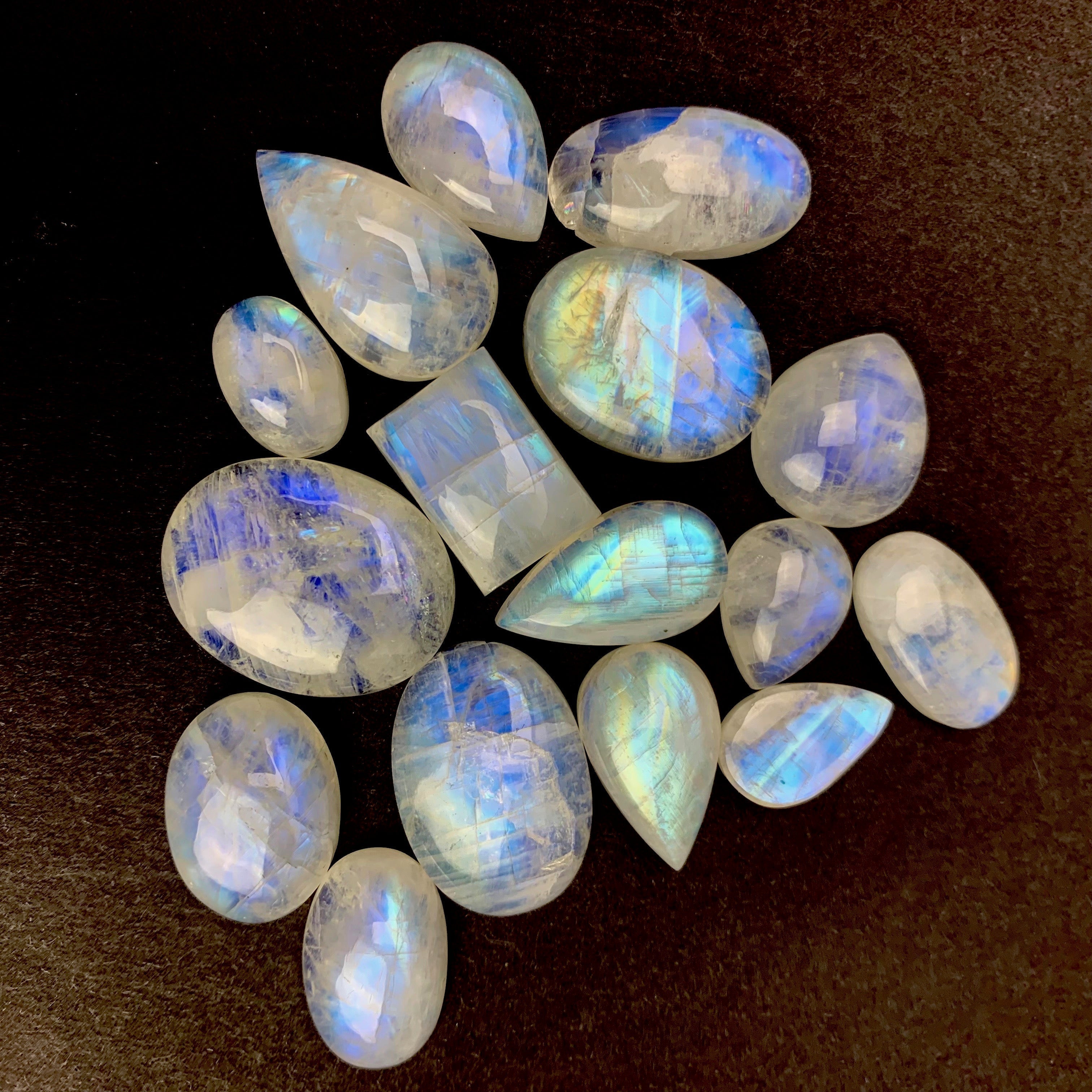 Black Moonstone Crystals Near Me, Palm Stones & Rainbow Moonstone ...