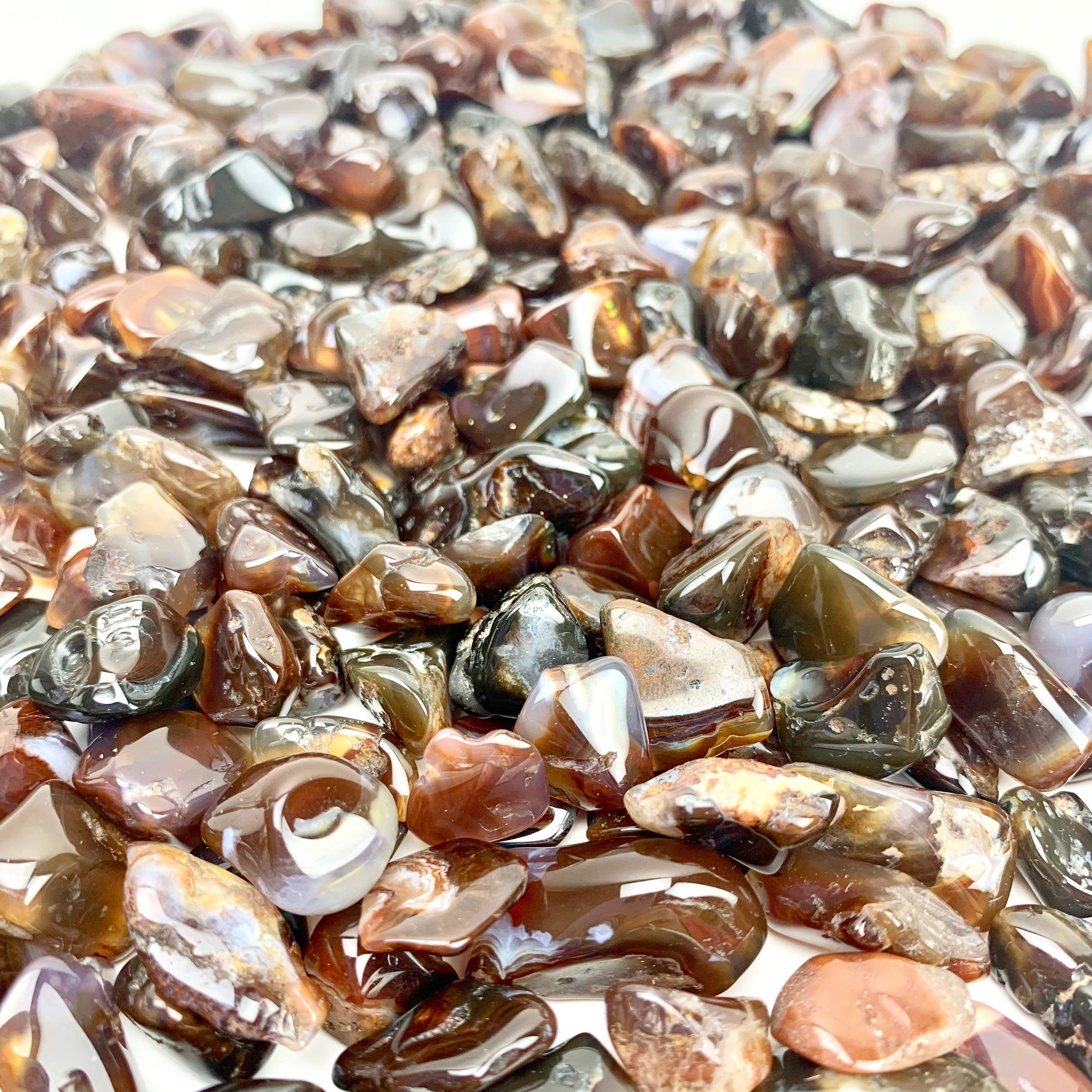 Fire Agate | Tumbled | 10-15mm | 1/4 lb – Pelham Grayson Rose